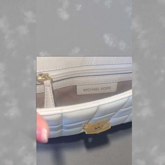 Michael Kors | Bags | Michael Kors Elegant Winter White Gold Studded ...